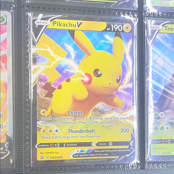 Pokemon | Toys | Pokemon Pikachu V Trading Card Yellow And Red | Poshmark